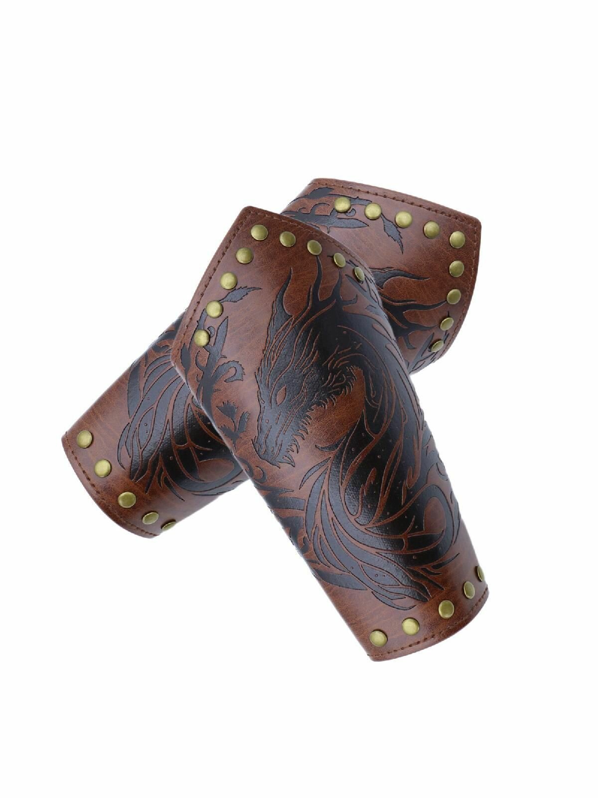 Средневековый кожаный наруч с компасом, регулируемый для косплея, летающий дракон - 1 пара