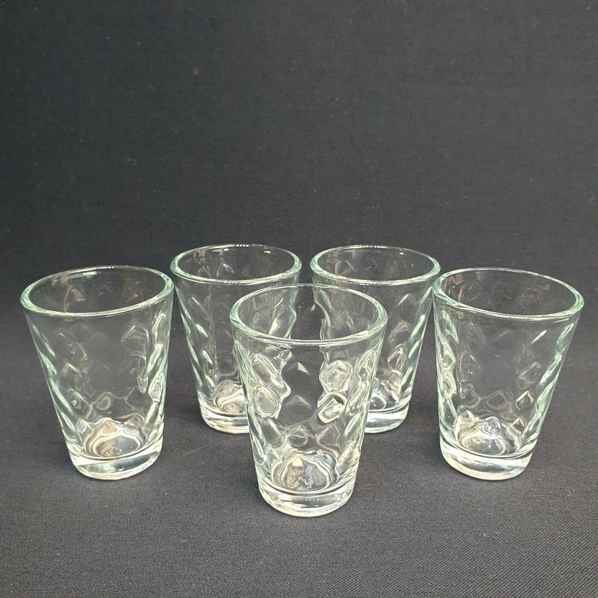 Набор стопок 5 шт, цветное стекло, 60 мл. Винтаж, СССР.