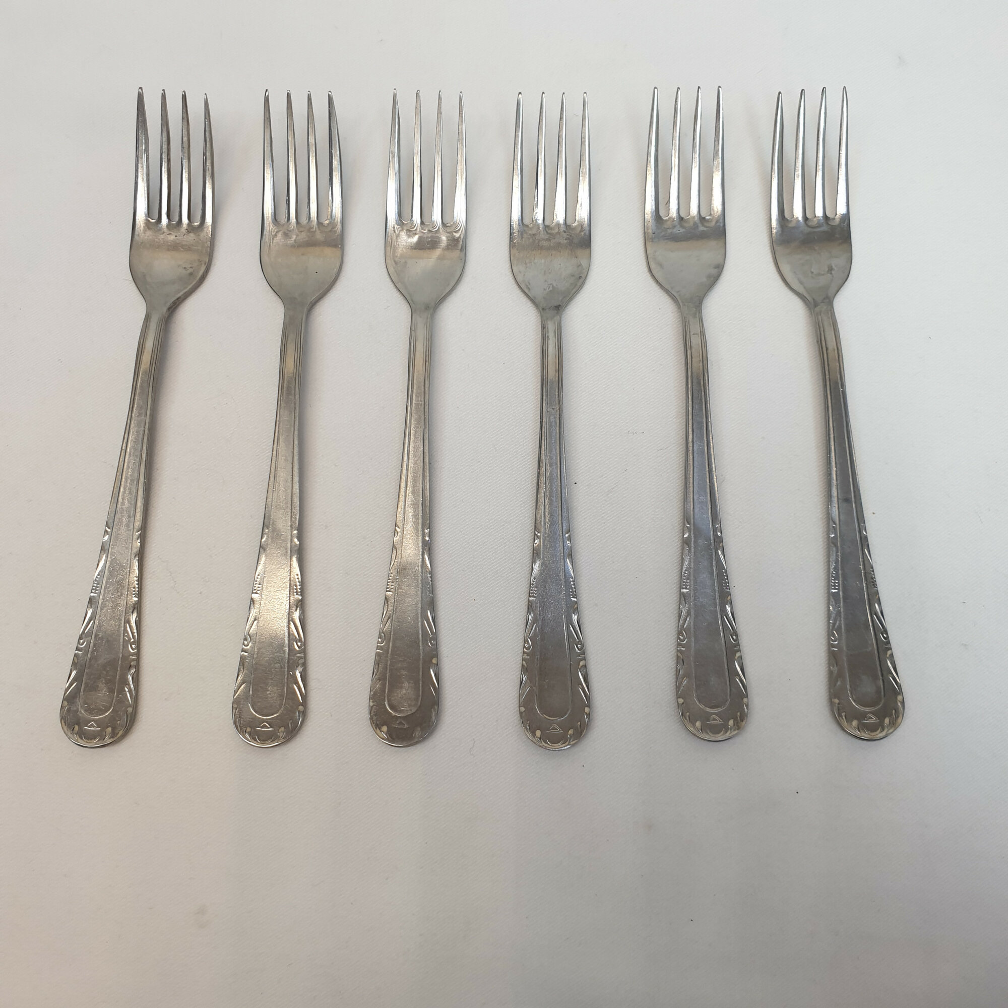 Набор десертных вилок 6 шт, нержавейка. Винтаж, СССР