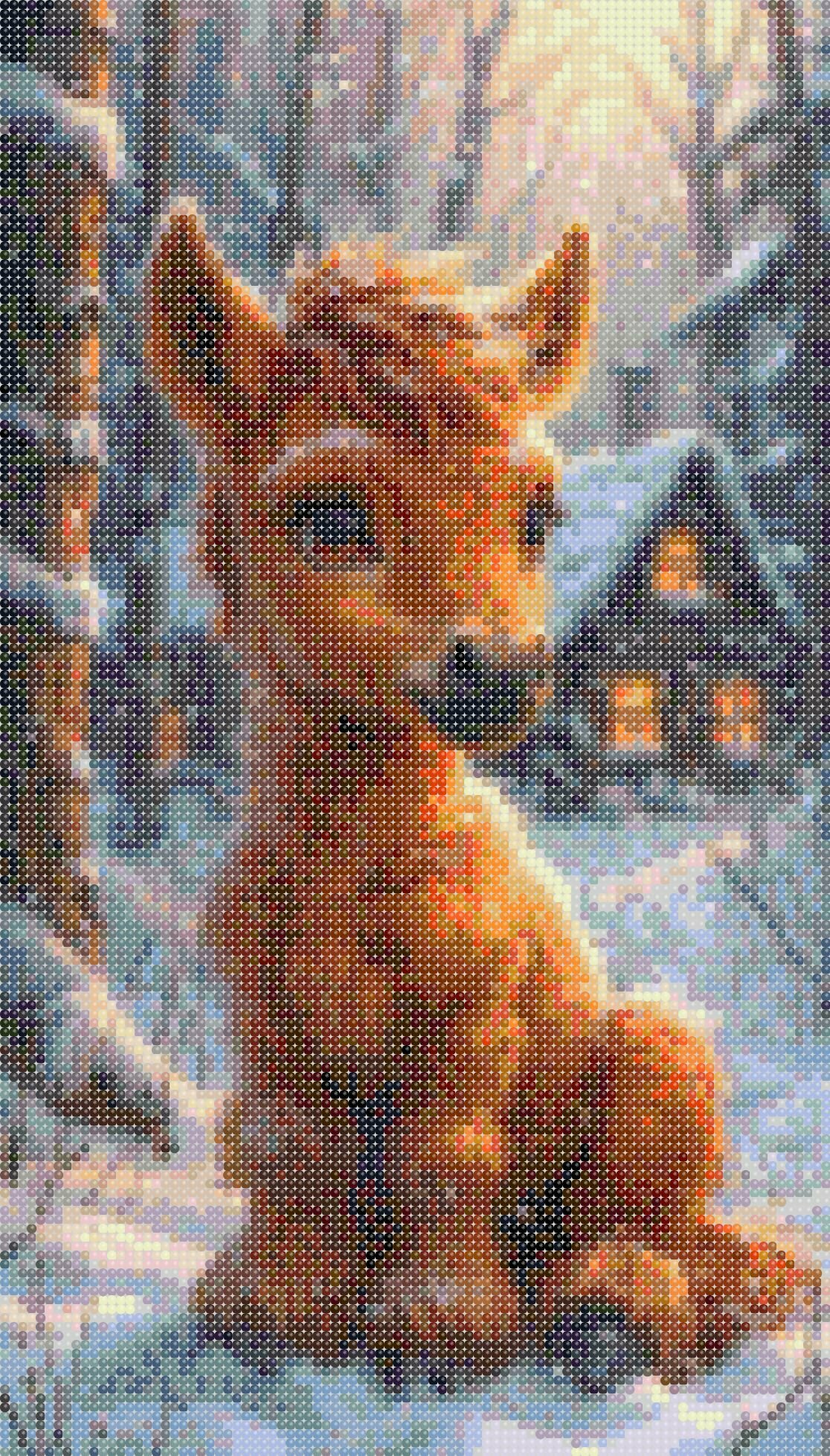 Схема вышивки бисером Рыжик (на бумаге, без бисера и ткани) 93х163 стежков (19х33 см) 66 цветов