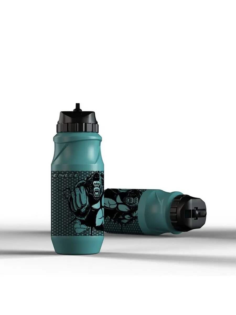Велобутылка Enlee RR-20 Gorilla Green 0,6 л зеленая с удобным клапаном