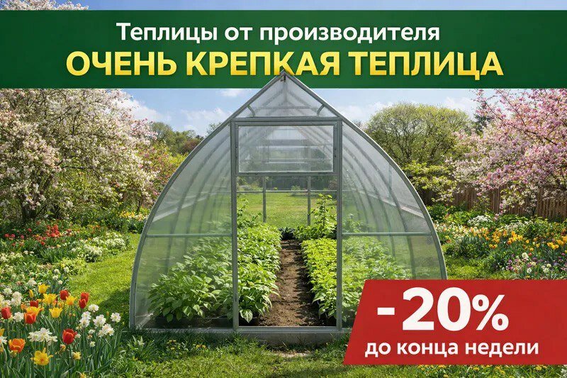 Теплица "Крона" 3х6 с поликарбонатом, шаг дуги 65 см, каркас оцинкованный 25х25