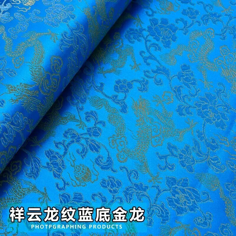 Парчовый атлас 100x90 см с шелковой вышивкой, китайский стиль 1 meter price-020