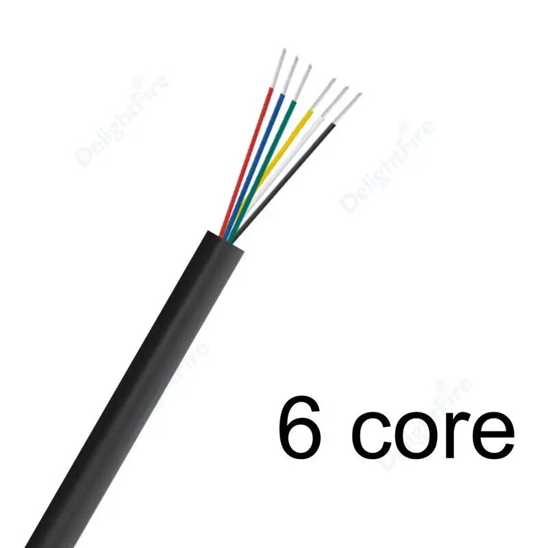 6-жильный кабель DelightFire UL2464 26 AWG, 10M, черный