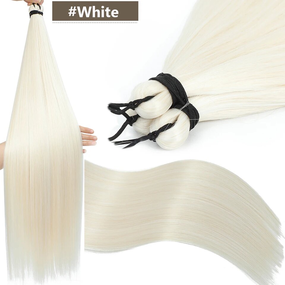 Белые пряди для волос, 72 см, Color: WHITE