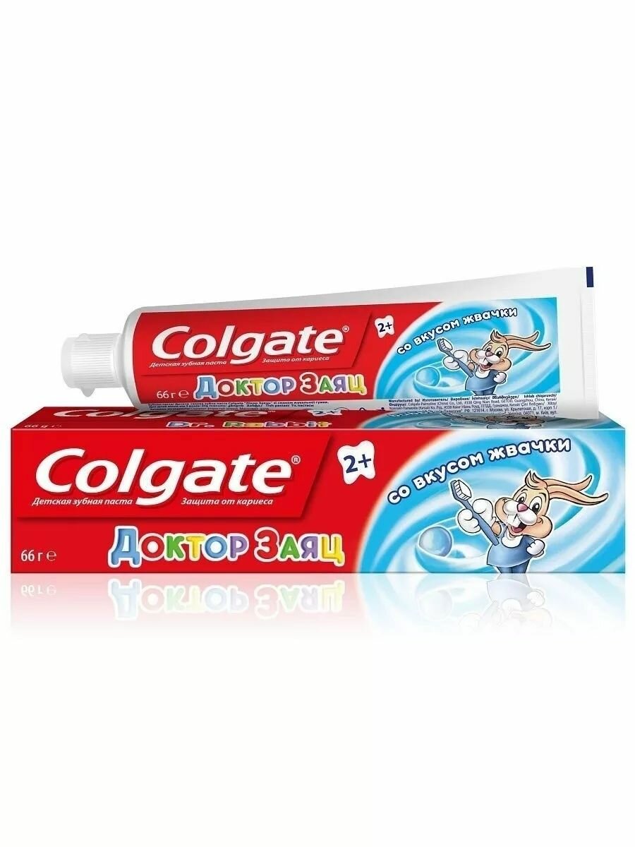 Колгейт / Colgate - Зубная паста детская Доктор заяц от 2+ лет со вкусом жвачки 50 мл