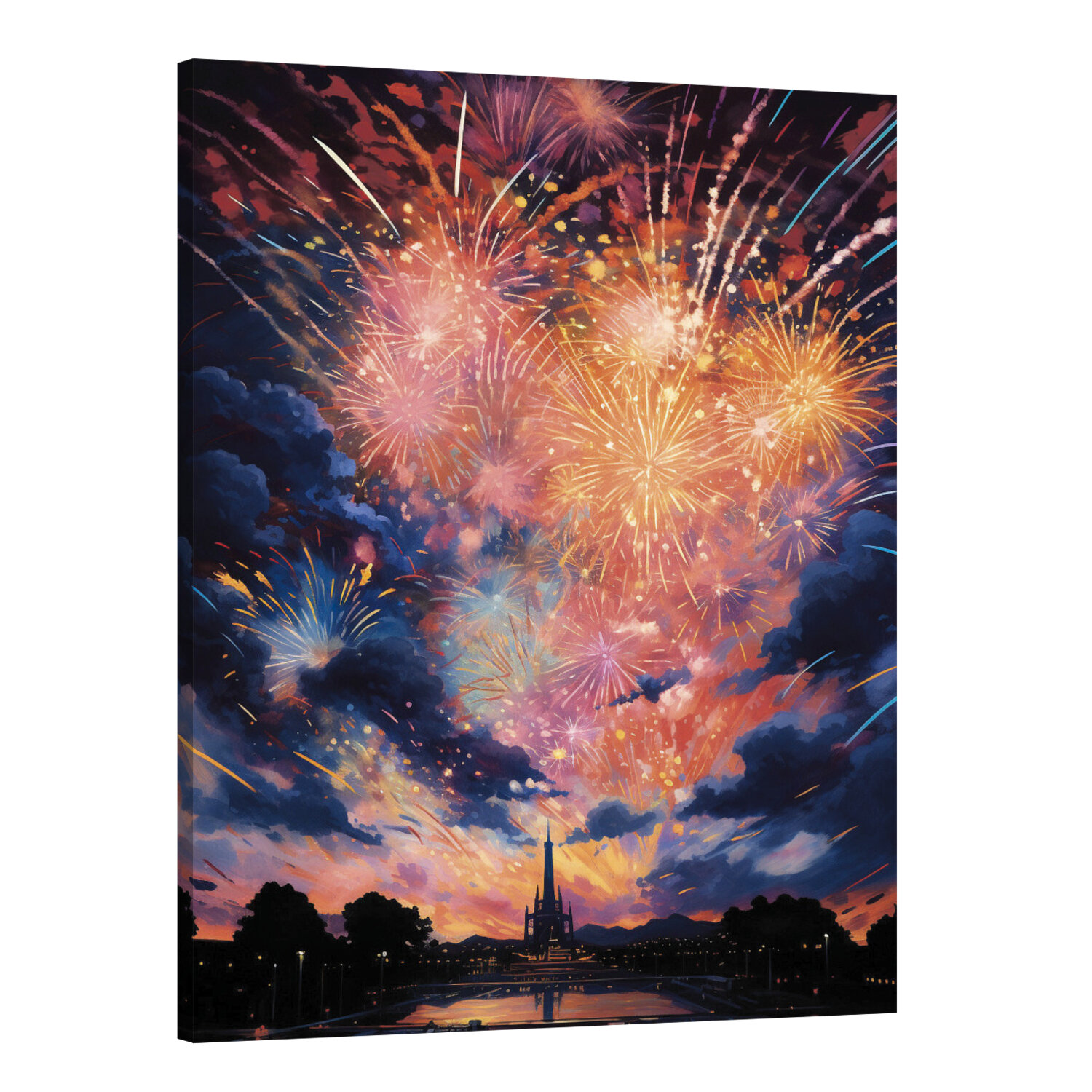 Интерьерная картина 50х70 "Праздничный салют"