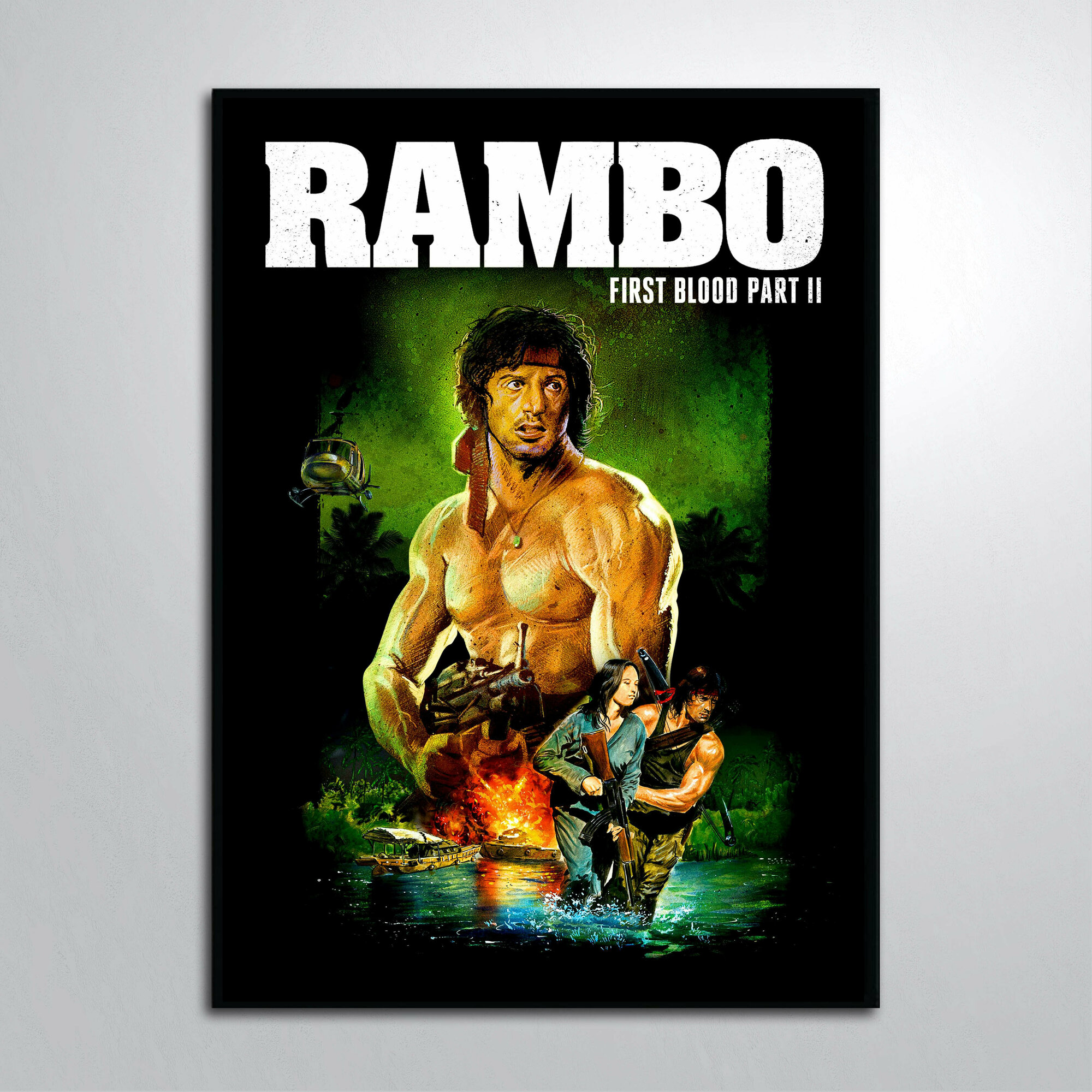 Постер без рамы/Рэмбо Первая кровь 2 Сильвестр Сталлоне Классический Rambo First Blood