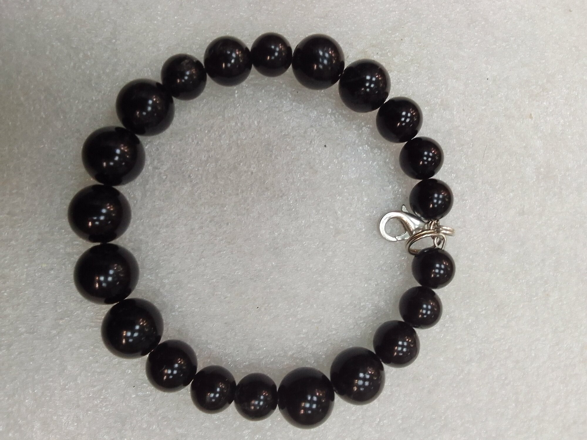 Браслет, турмалин черный