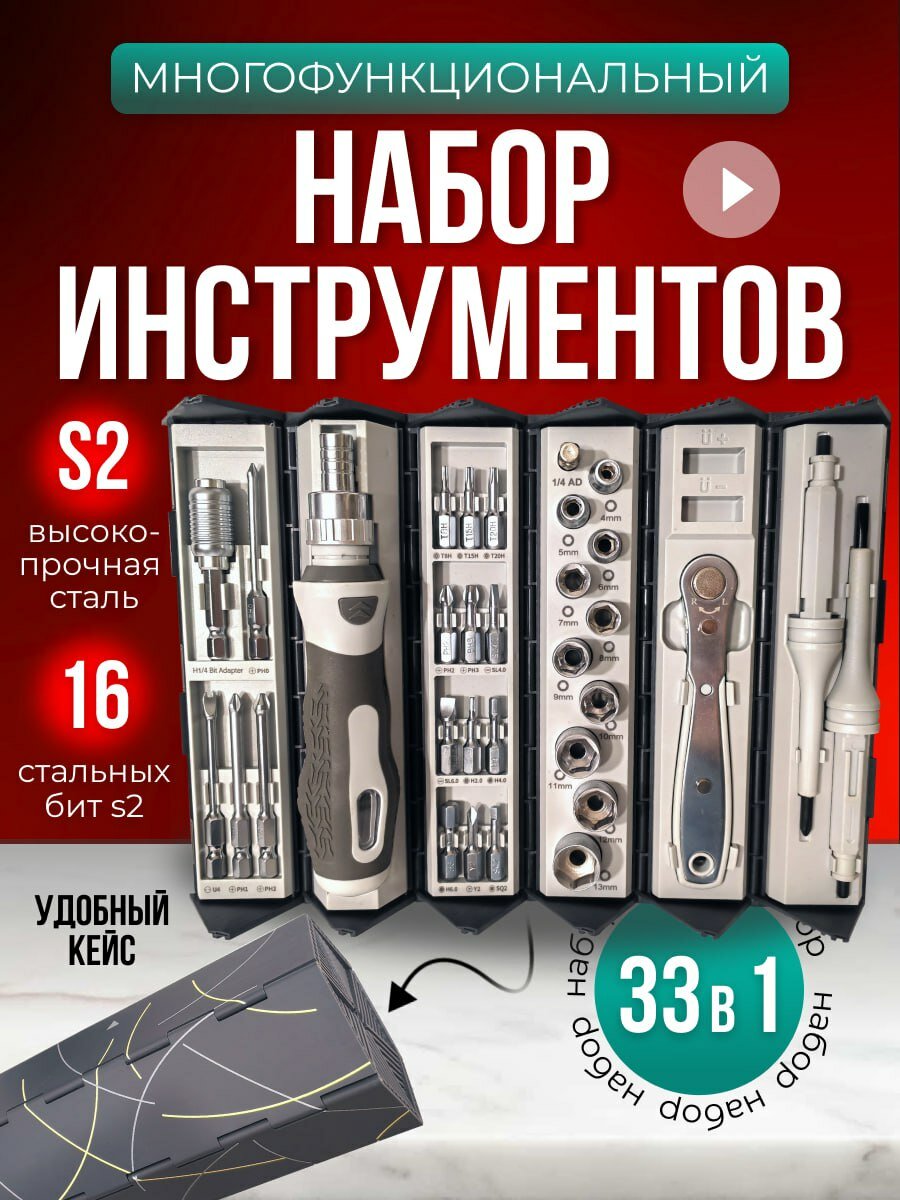 Многофункциональный набор инструментов "33 в одном"