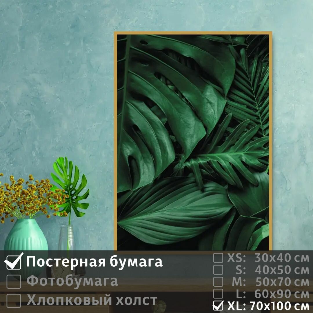 Постер на стену Тропические Листья 70х100 см ПолиЦентр