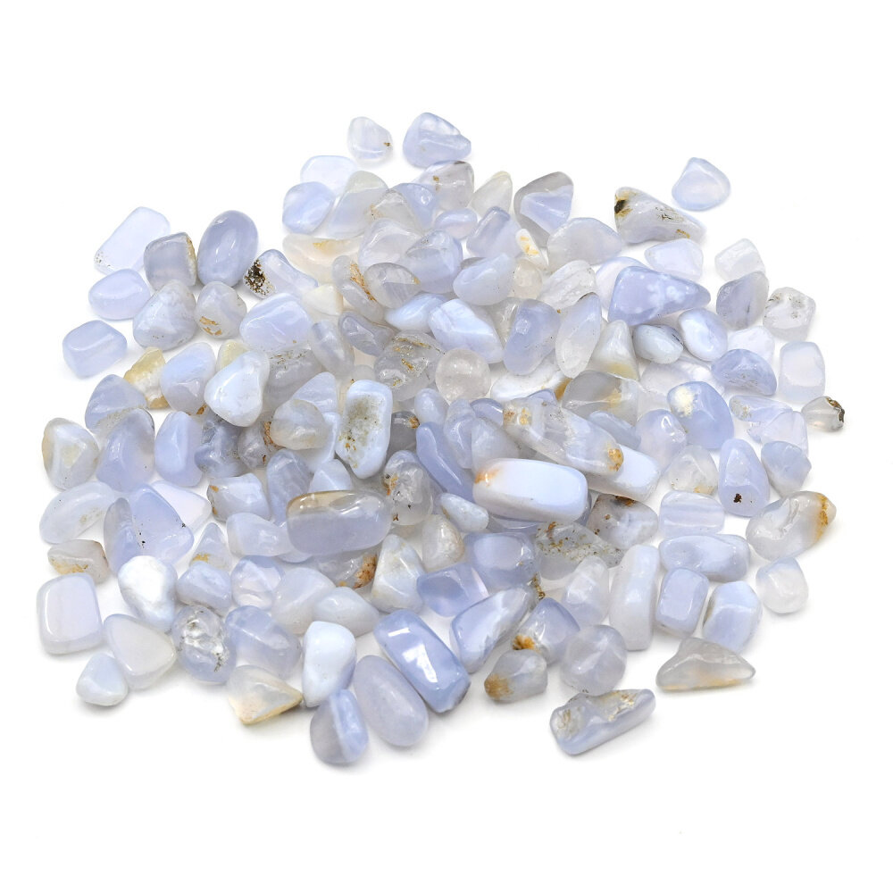 Агат голубой-Сапфирин галтовка фракция 5-15мм, упаковка 100г .