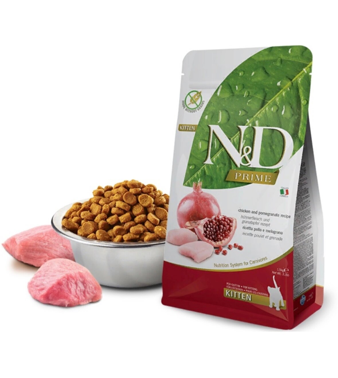 Сухой корм для котят Farmina N&D Prime, беззерновой, с курицей и гранатом, 1,5 кг