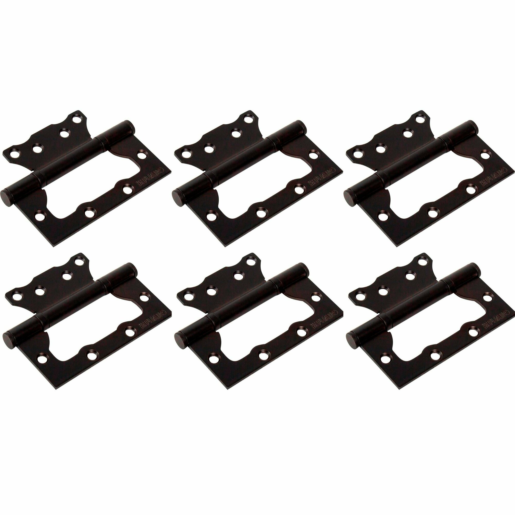 Петля без врезки Fuaro IN4500W BL (500-2BB) 100х51х2.5 мм, сталь, матовый чёрный(комплект 6 штуки)