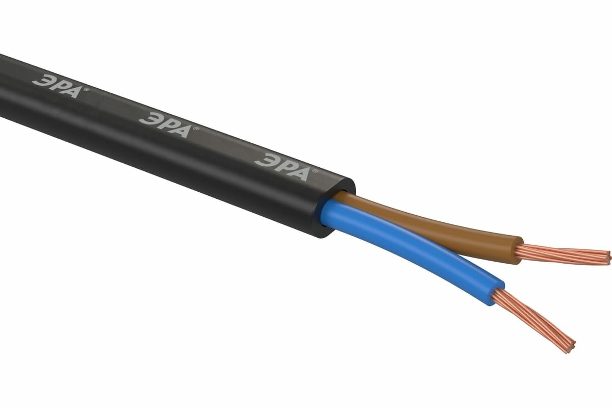 ЭРА ШВВП 2x0,75 мм2, 10 м черный кабель для внутренней проводки в помещениях Б0058851