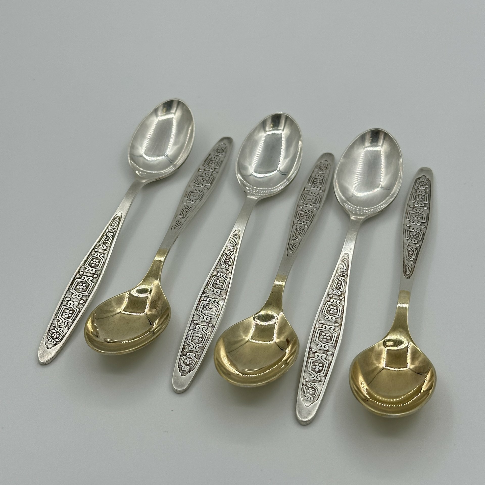 Набор чайных ложек с декорированными ручками на 6 персон, мНЦ (медь-никель-цинк)