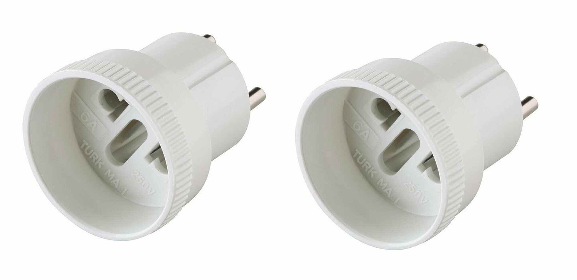 Европереходник MAKEL 6A с евро/америк. вилки на евро (россия) (совместима с старой розеткой СССР) 2 штуки