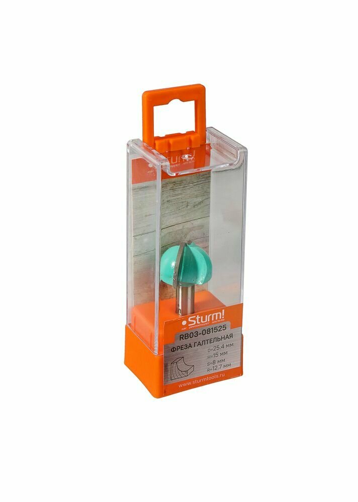 RB03-081525 Фреза пазовая галтельная DxHxL 25,4x15x50 мм, хв.8 Sturm!