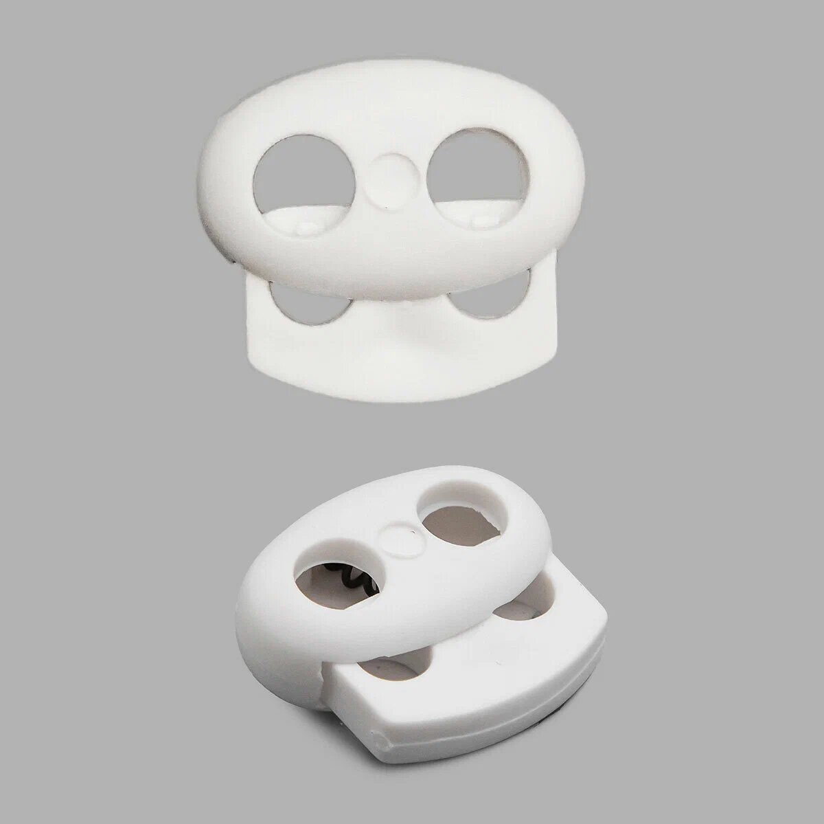 Фиксатор двухдырочный, 4 мм, 14x17 мм, белый, 100шт