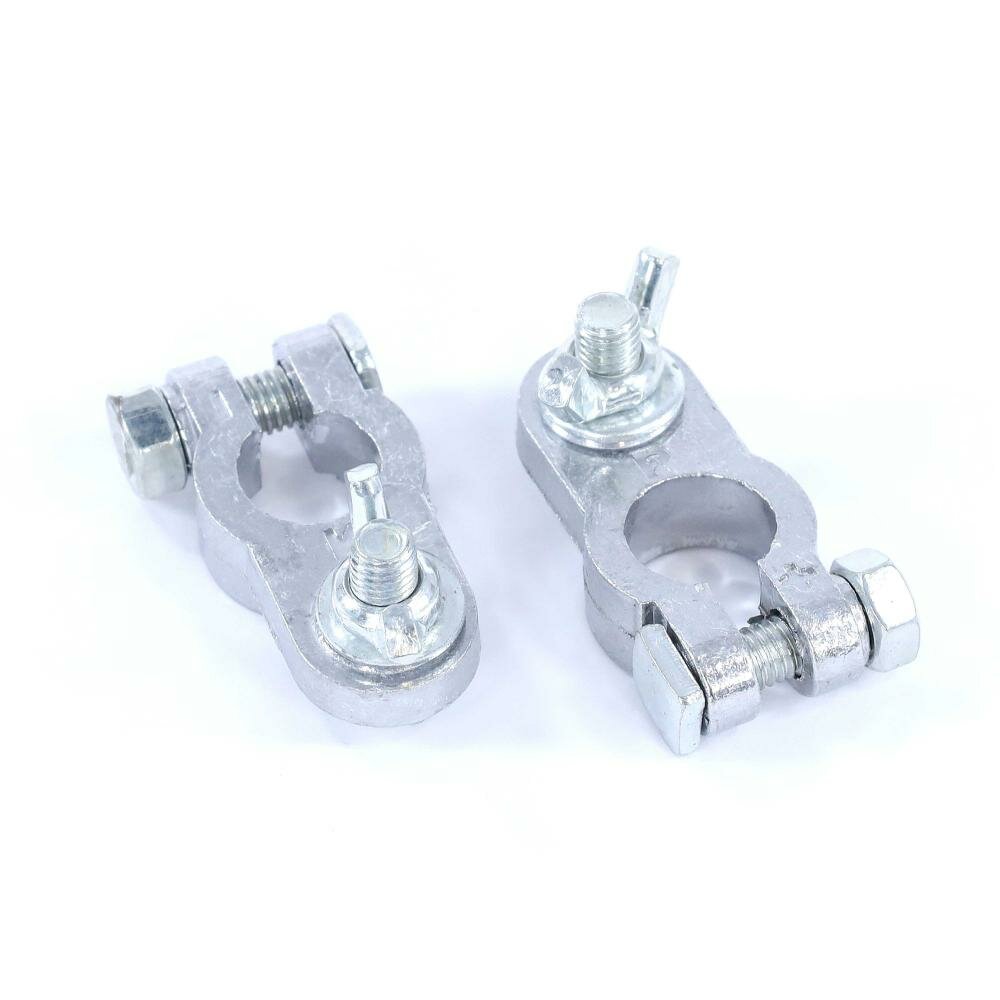 Клемма АКБ цинк (под зажим провода с клеммой болтом М8 с барашком), (к-т 2 шт.)