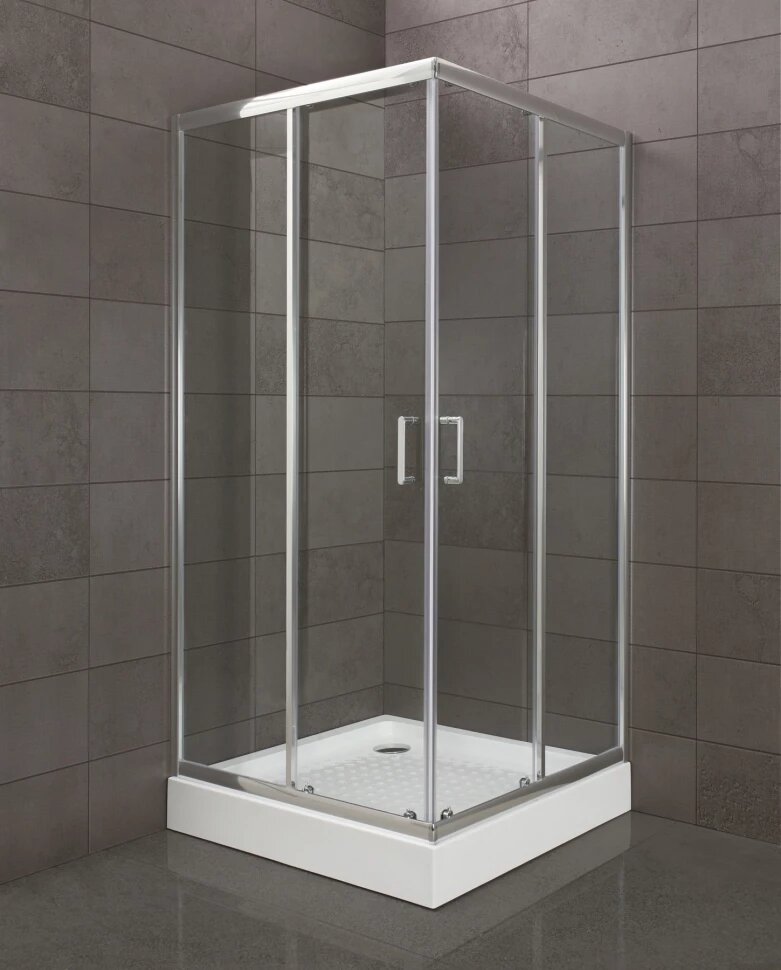 Душевой уголок 90x90 см BelBagno Uno UNO-195-A-2-90-P-Cr текстурное стекло
