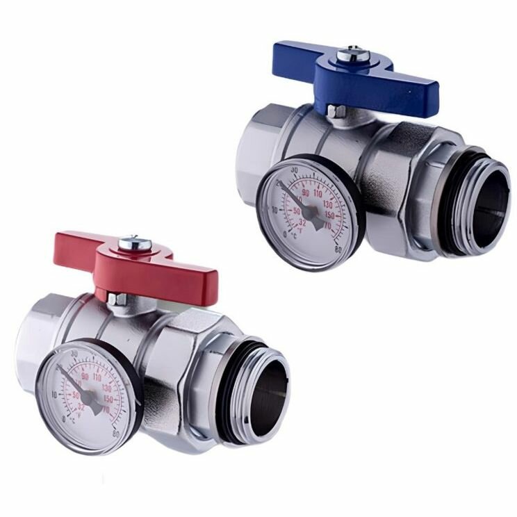 Кран шаровой с полусгоном термометром 1 Vieir (Виеир) (VR1102)