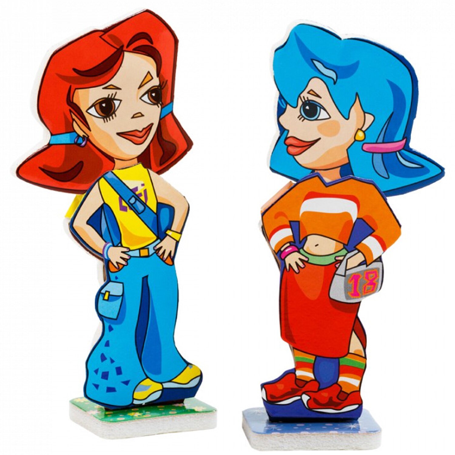 Куклы-одевалки Умная Бумага "Девчонки", Соседки, картон, изолон