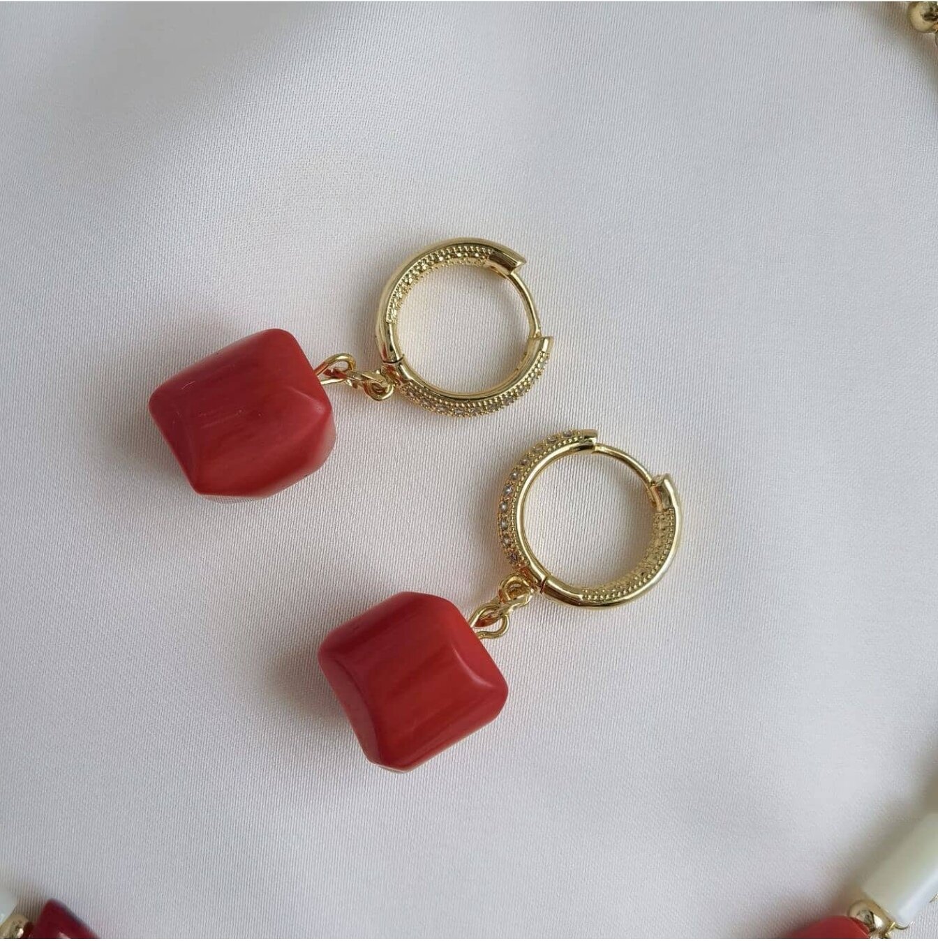 Серьги конго, коралл