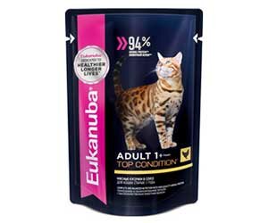 Влажный корм Eukanuba для кошек курица в соусе adult chicken 85г