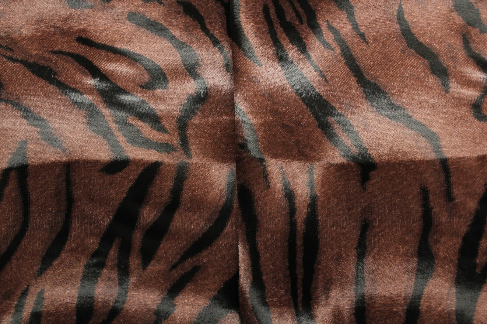 Ткань Мех искусственный коротковорсовый коричневый, тигр, ш135см, 0,5 м