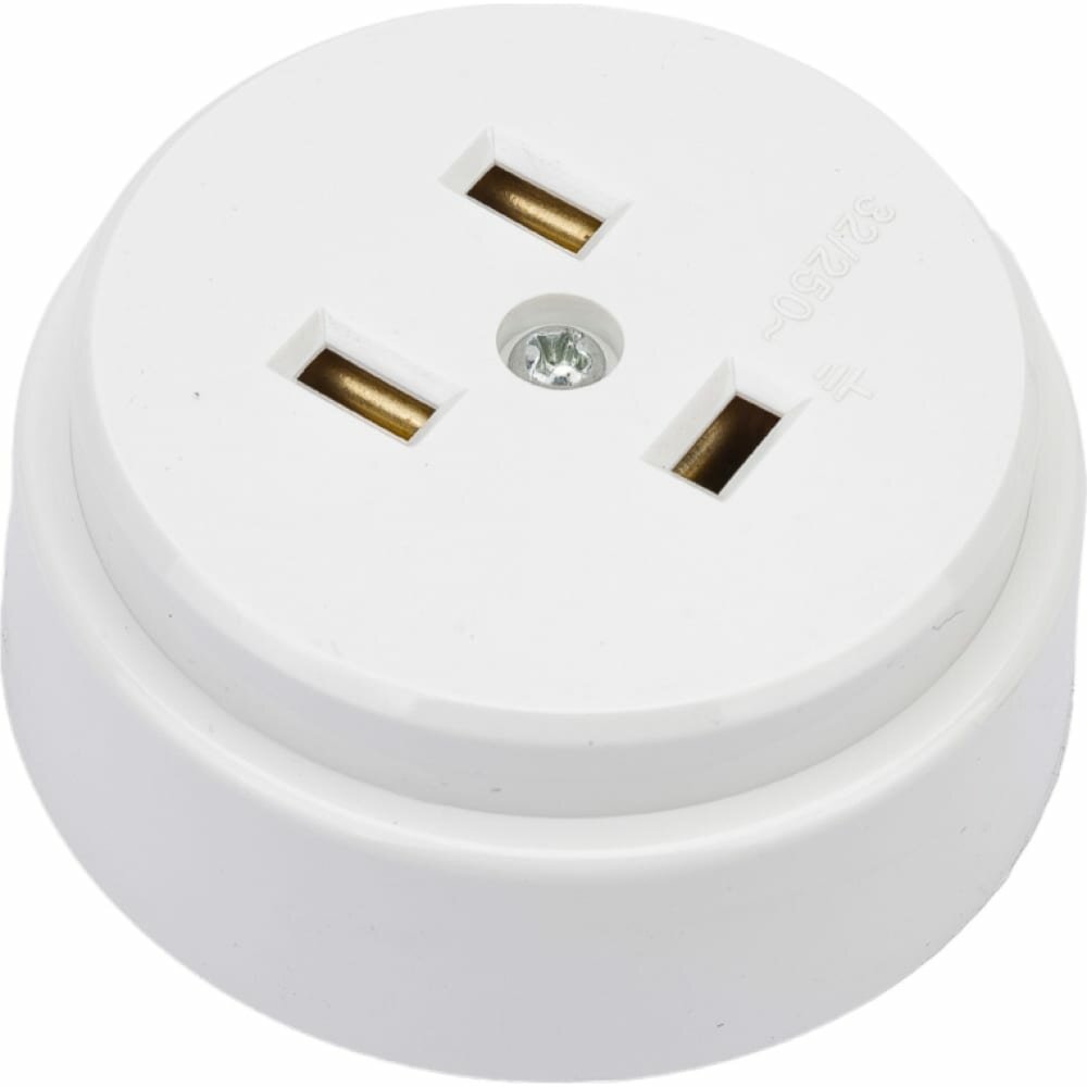 Разборная розетка для плиты IEK РПпл10-01-Ст, с заземляющим контактом, открытой установки, 32А, белая ERP10-32-01-K01