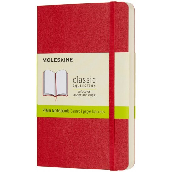 Блокнот Moleskine CLASSIC SOFT QP613F2 Pocket 90x140мм 192стр. нелинованный мягкая обложка красный