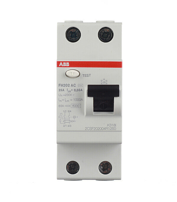 УЗО ABB SH FH202 25А 1P+N тип AC 30 мА 6 кА (2CSF202004R1250) ABB 2CSF202004R1250