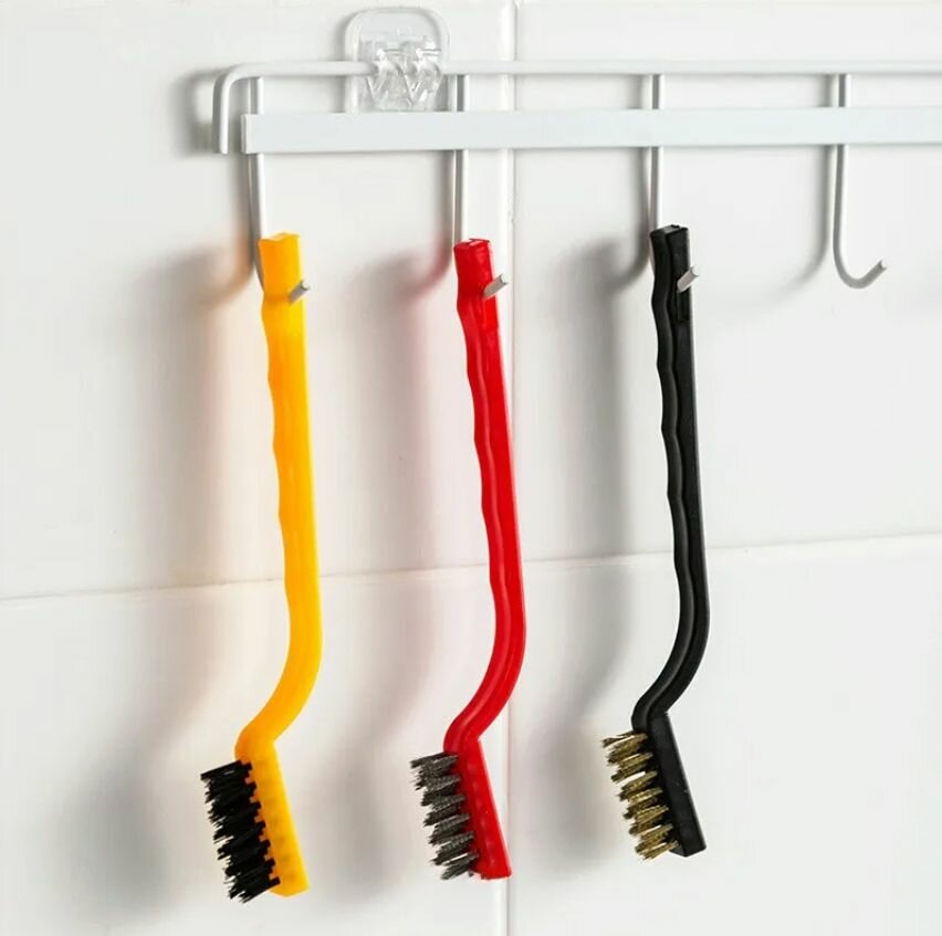 Набор щёток из 3 шт: латунная, стальная, нейлоновая разноцветный