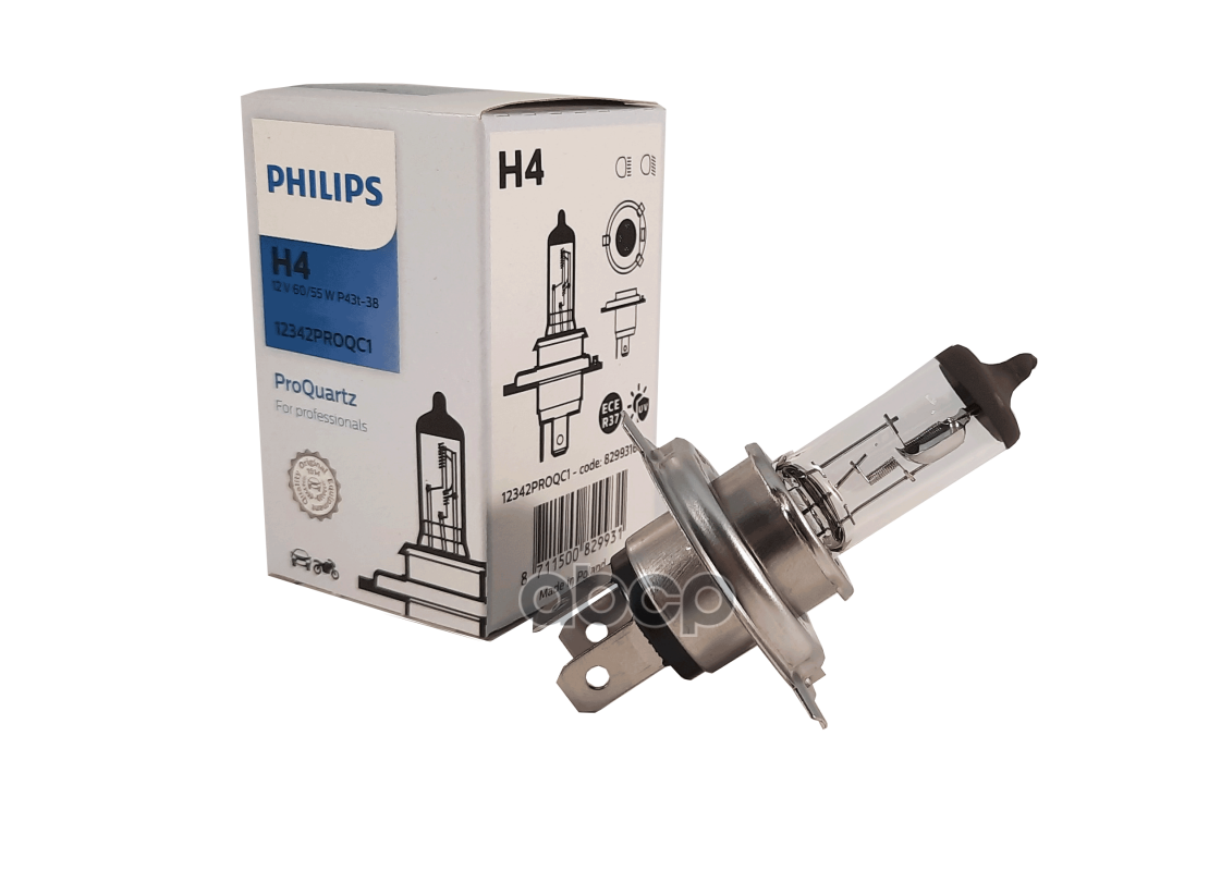 Лампа 12V H4 60/55W P43t-38 ProQ PHILIPS Philips арт. 12342PROQC1