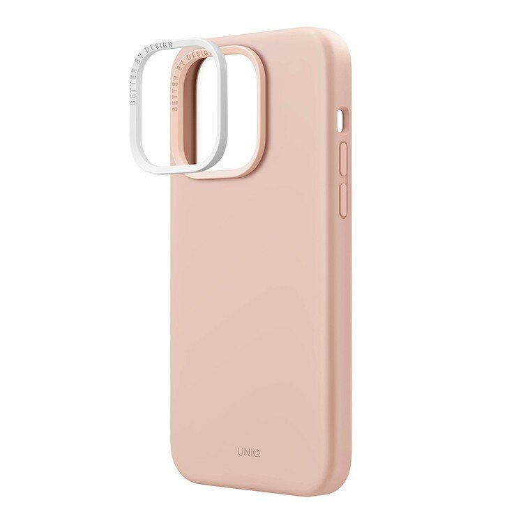 Uniq силиконовый чехол для iPhone 14 Pro, LINO Pink (со сменными рамками)