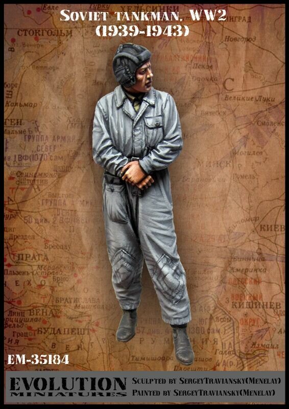 35184 Soviet tankman WW2 (1939-1943) фигура для моделирования Evolution miniatures масштаб 1/35