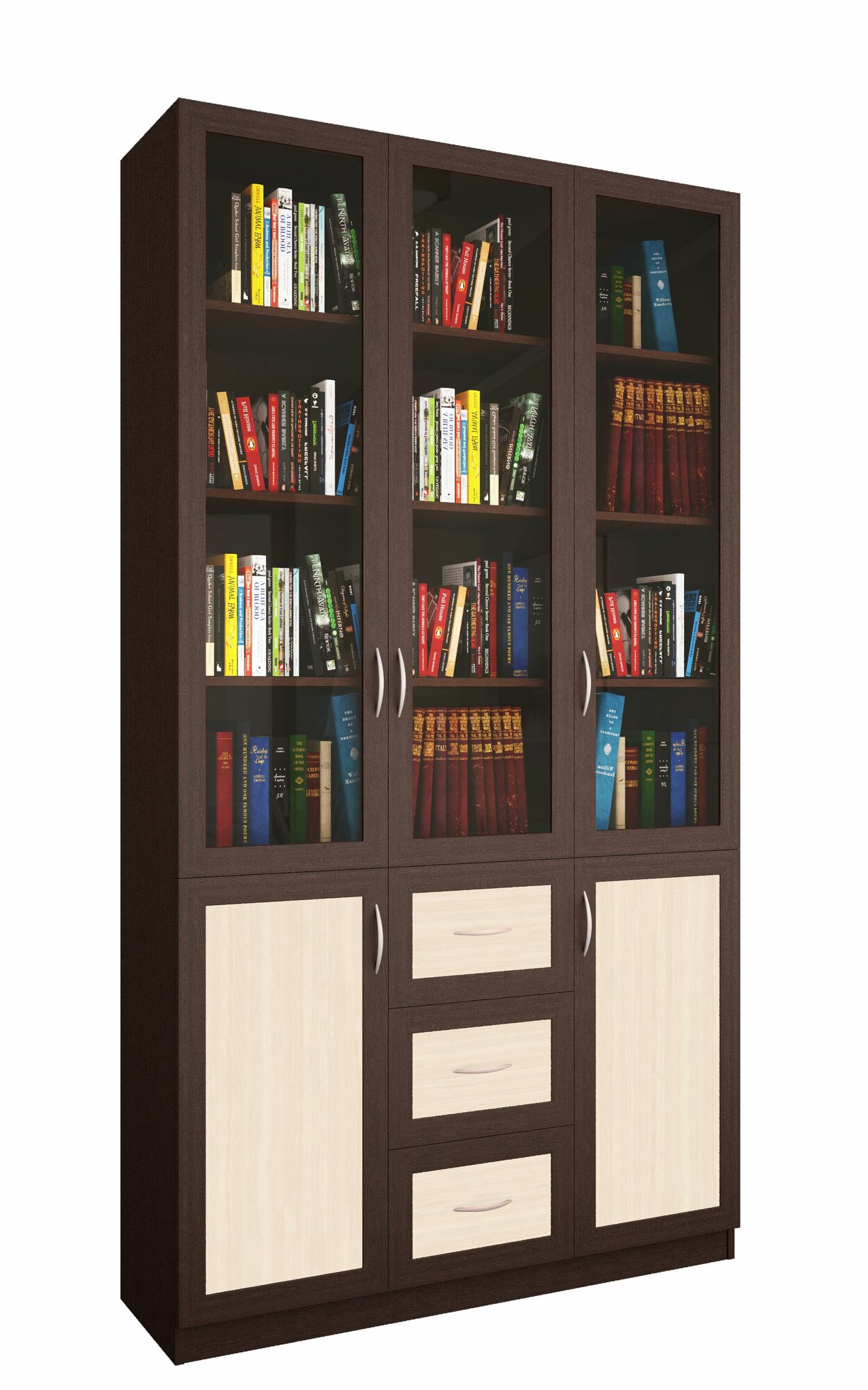 Книжный шкаф "Библиограф 3.6" 120х200х40 Венге цаво/Дуб молочный