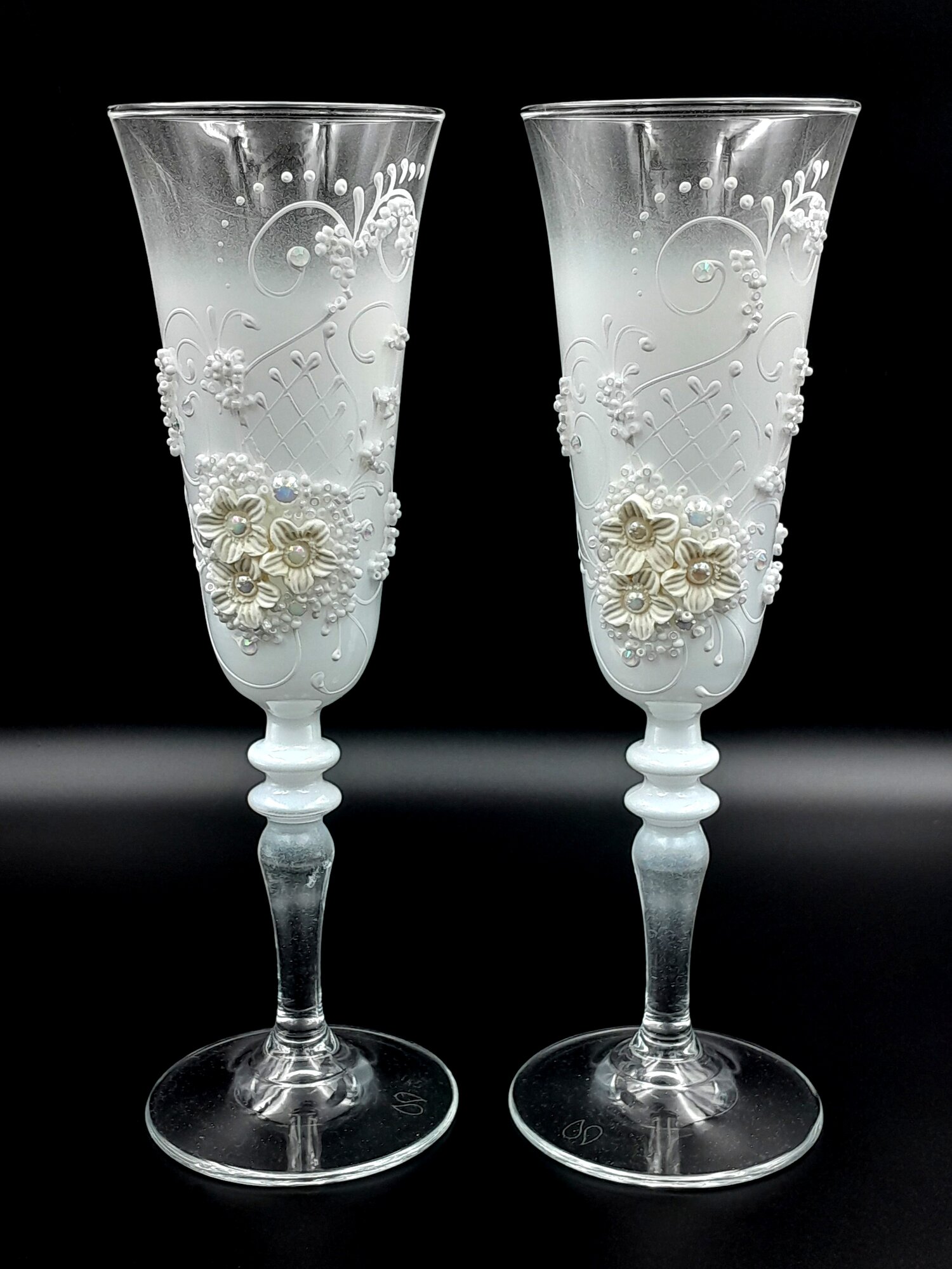 Свадебные бокалы "Художественная лепка"