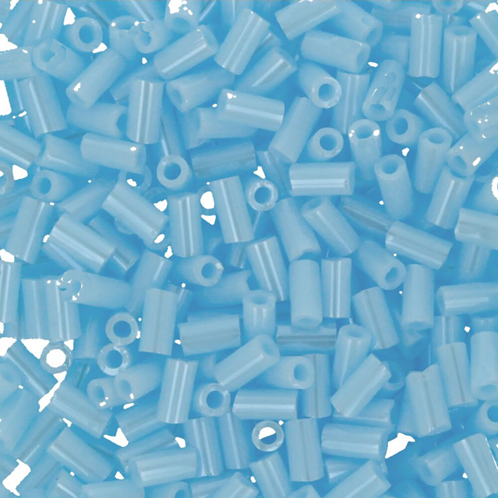 Бисер TOHO Bugle, размер 3мм, цвет #124 (Непрозрачный глянцевый, бледно-голубой), 10 грамм