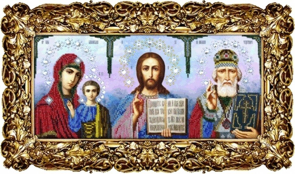 Набор для вышивания Вышиваем бисером #S-2 Иконостас (подарочный), Вышивка бисером, 16 x 37 см