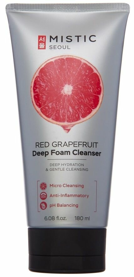 MISTIC Глубокоочищающая пенка для умывания с экстрактом красного грейпфрута Red Grapefruit Deep Foam Cleanser, 180 мл