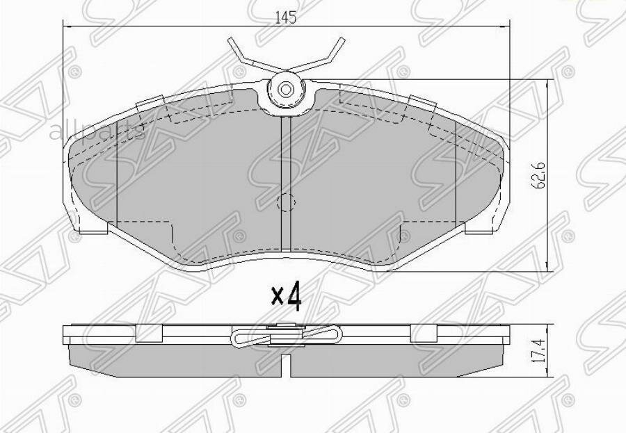 SAT ST-7701054771 Колодки тормозные (Спереди) Nissan Primastar 02-06 / Opel Vivaro 01-06