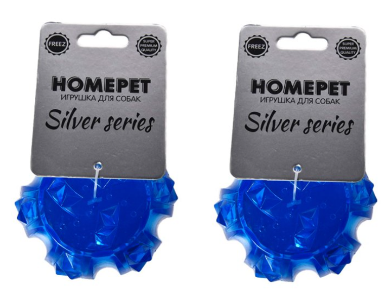 Игрушка для собак Homepet Silver Series кристалл, охлаждающая, 8,5 см х 7 см, 2 шт