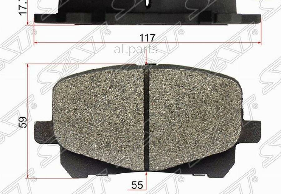 SAT ST-04465-20550 Колодки тормозные (Спереди) Lexus RX 97-06 / Toyota Camry 96-02
