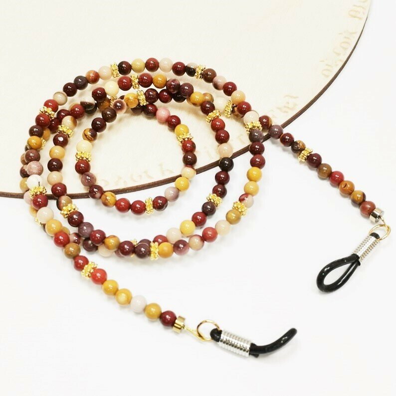 Цепочка для очков из натурального мукаита шнурок для очков держатель для очков Hrustalek