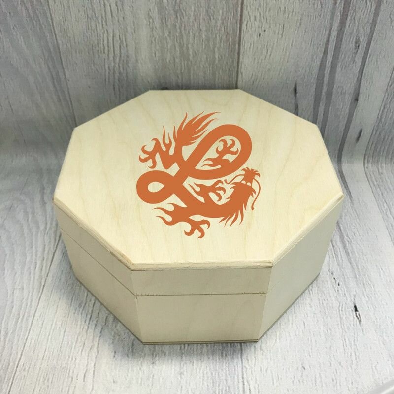 Шкатулка с гравировкой Новый Год - Год Дракона - 04