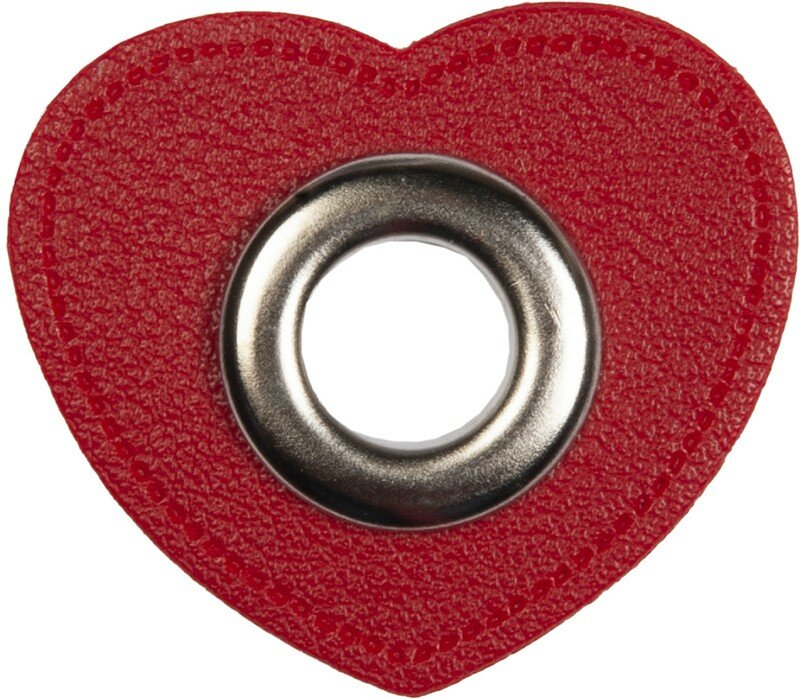 HKM 1202/10 Люверс пришивной на патче "Сердце", 3.5 х 4 см, 2 шт