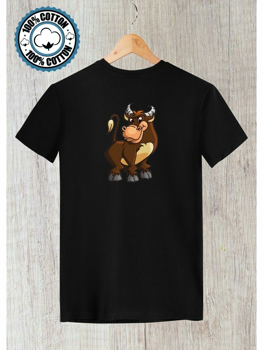 Футболка bull веселый добрый бык мультяшный