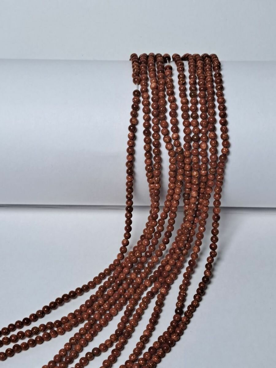 Бусины авантюрин, на нити, для рукоделия, для творчества, для браслетов, для украшений, 4-4.5 мм